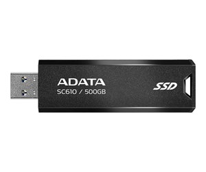 A-Data SC610 External SSD - 500GB - Sort - 500GB - USB Stick | Billig