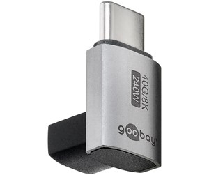 Pro USB-C - USB4 - 90° short - adapter - silver | Billig