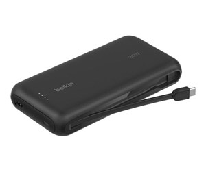 Belkin BoostCharge power bank - with integrated cable - 2 x USB-C USB ...