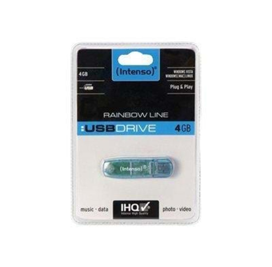 Intenso Rainbow Line USB Drive - Blå - 4GB - USB Stick | Billig