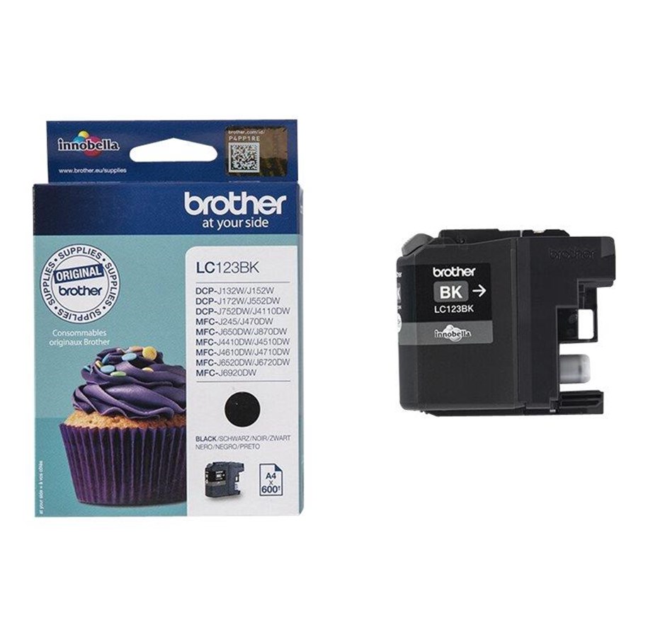 Brother LC123BK / LC 123BK High Capacity Black Ink - Blækpatron Sort