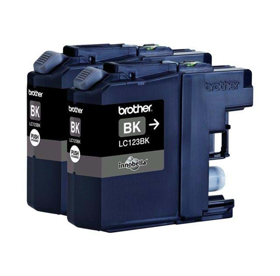 Brother LC123BK Twin Pack - Black Ink - Blækpatron Sort | Billig