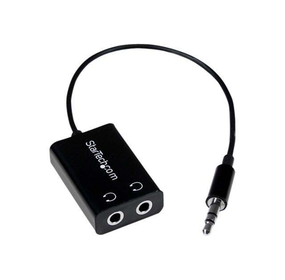StarTech.com Slim Mini Jack Headphone Splitter Cable 3.5 to 2x 3.5mm