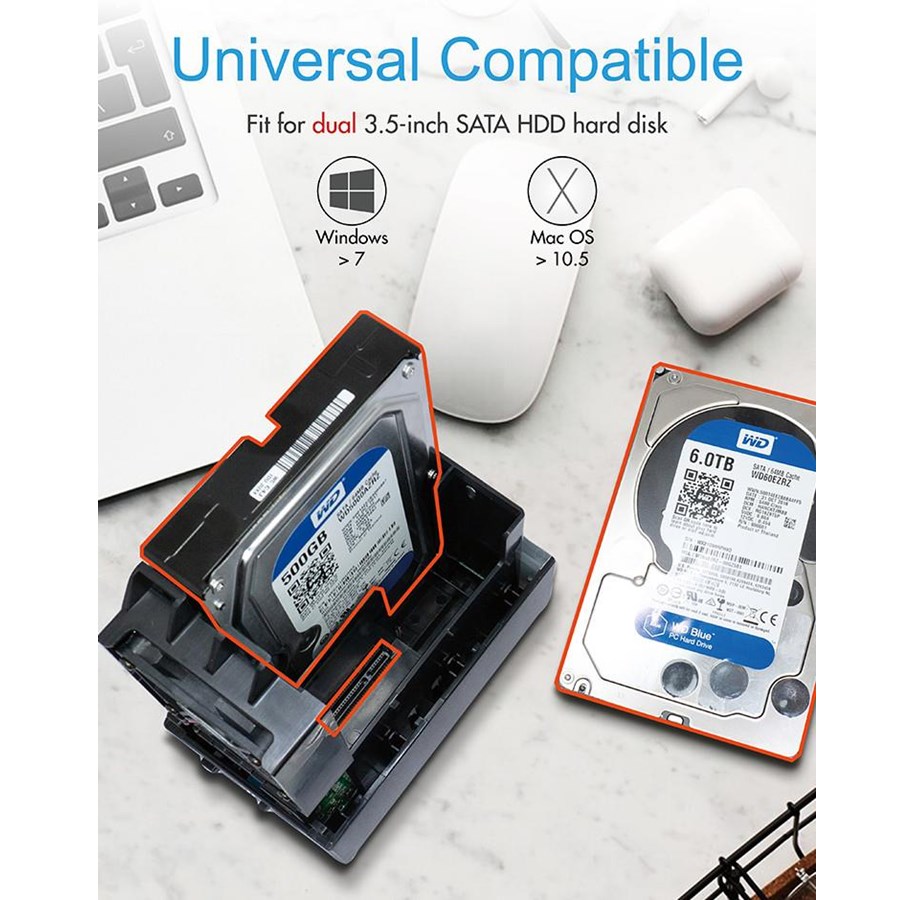 RaidSonic ICY BOX IB-RD3621U3 RAID enclosure for 2x HDD with USB 3.0 ...