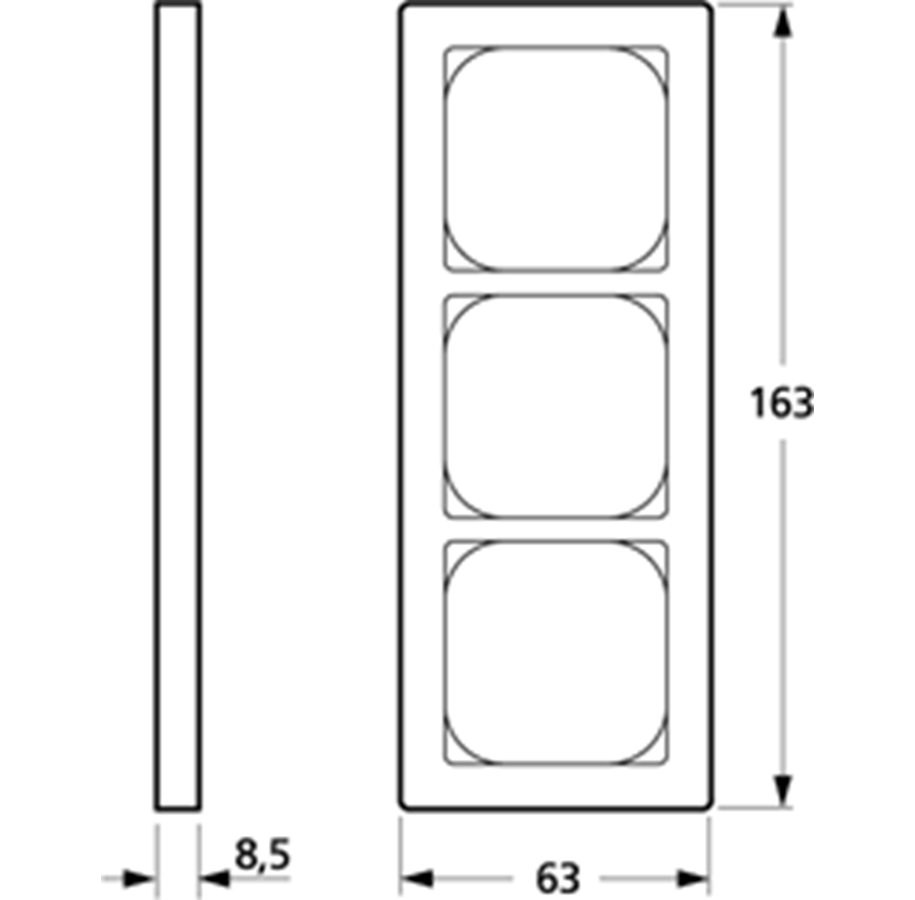 LK FUGA Baseline 63 ramme 3x1 modul, hvid | På lager | Billig