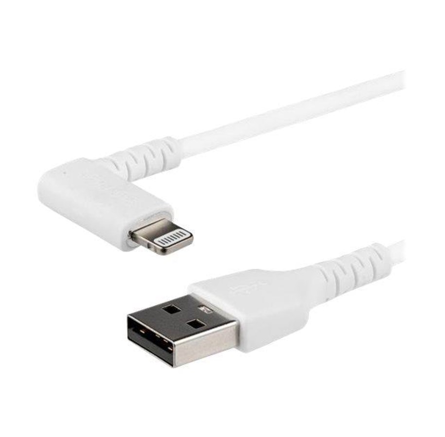 StarTech.com 2m/6.6ft Angled Lightning to USB Cable - MFI Certified ...