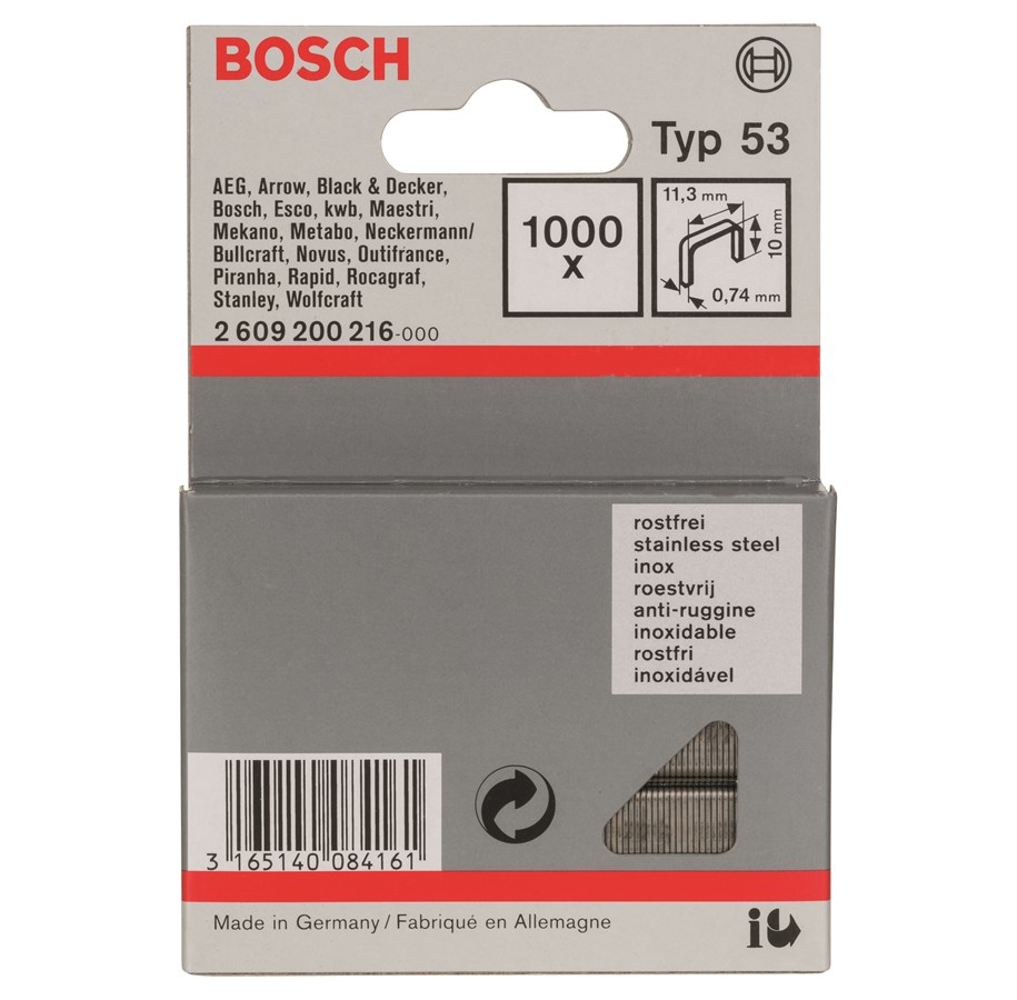 Bosch Fintrådklammer type 53, rustfri | Billig