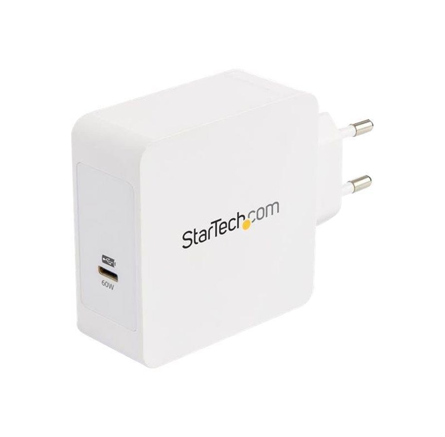 StarTech.com USB C Wall Charger - 60W PD 1m cable - Portable Travel USB ...