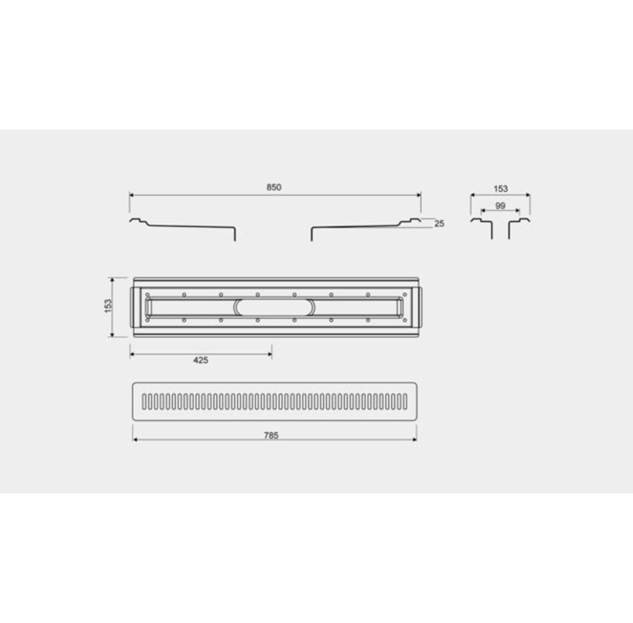 Unidrain Afløbsarmatur 4004, 800 mm, Vinyl | Billig