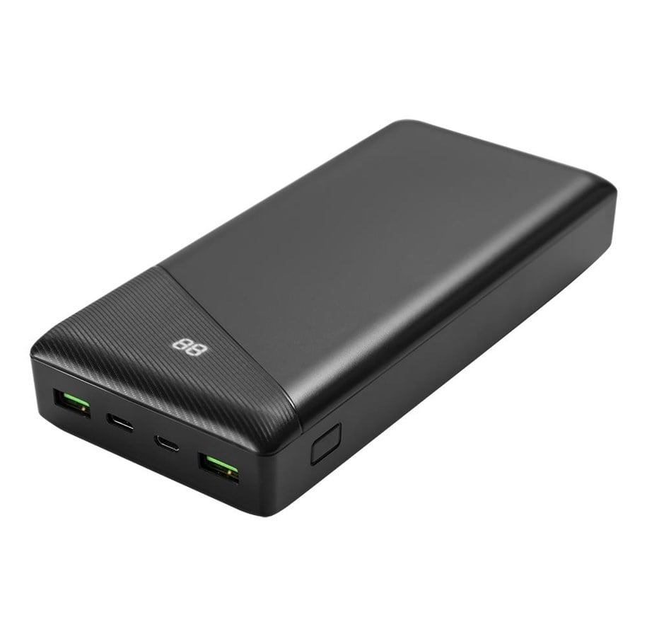 Deltaco Power bank 30000 mAh 3 A/18 W 111 Wh 2x Powerbank - Sort - 30 Wh