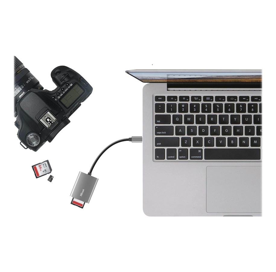 Trust Dalyx Kortlæser (microSD, SDHC, SDXC), USB-C 3.2 Gen 1 | Billig