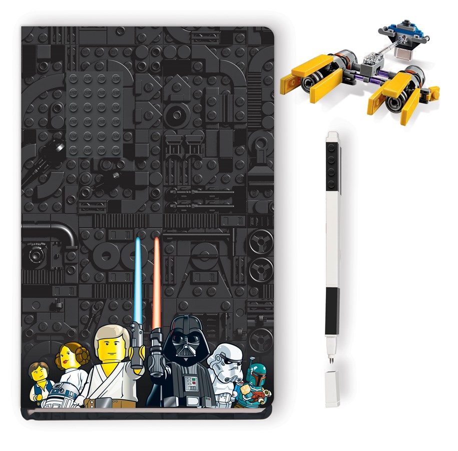 Euromic LEGO Star Wars Note book with 4x6 black brick 1 pen and ...