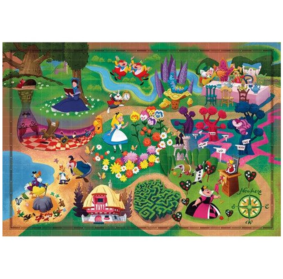Clementoni Puzzle 1000 Pieces Story Maps Alice in Wonderland | Billig
