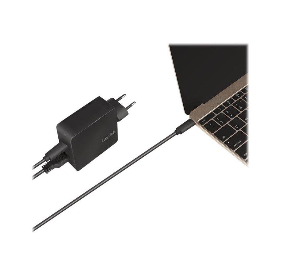 LogiLink USB power socket adapter 1x USB-C Port (PD)& 1x USB-A Port 65W