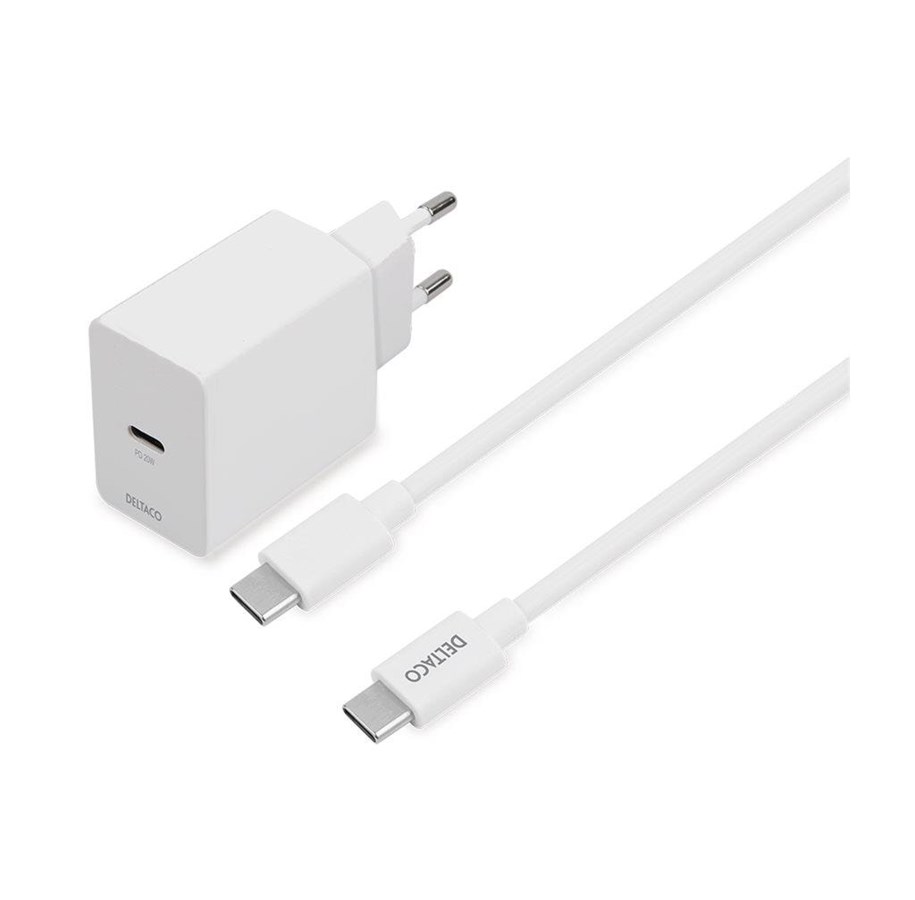Deltaco USBC-AC146 Power Adapter - USB-C - 20 Watt | Billig