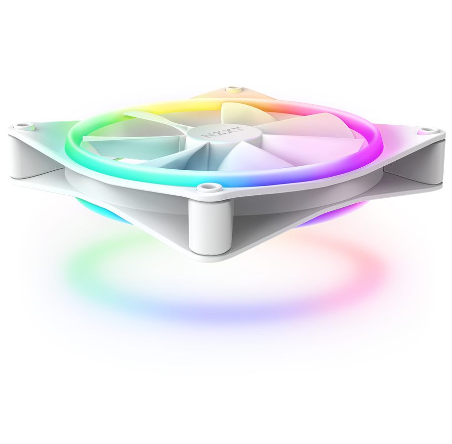 NZXT F140 RGB DUO - White - Kabinet køler - 140mm - Hvid med RGB - 36 dBA