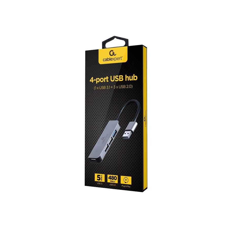 Gembird Cablexpert - hub - 4-port - 4 ports USB hub - 4 ports - Grå