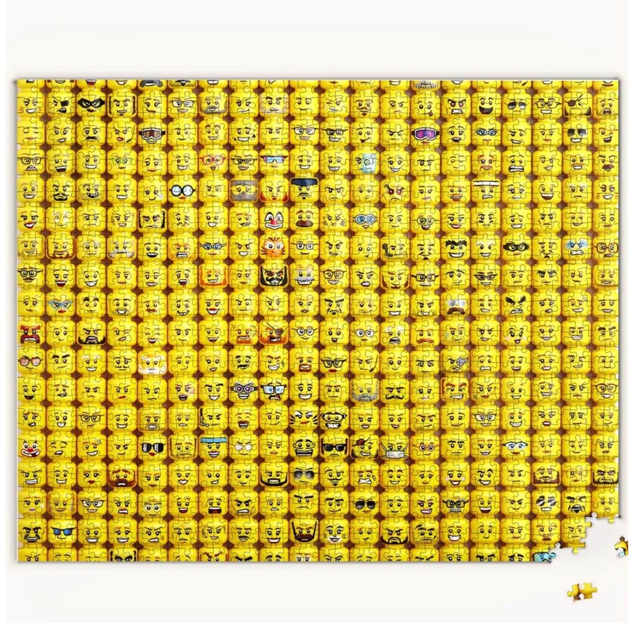 Euromic Lego minifigure faces puslespil, 1000 brikker | På lager