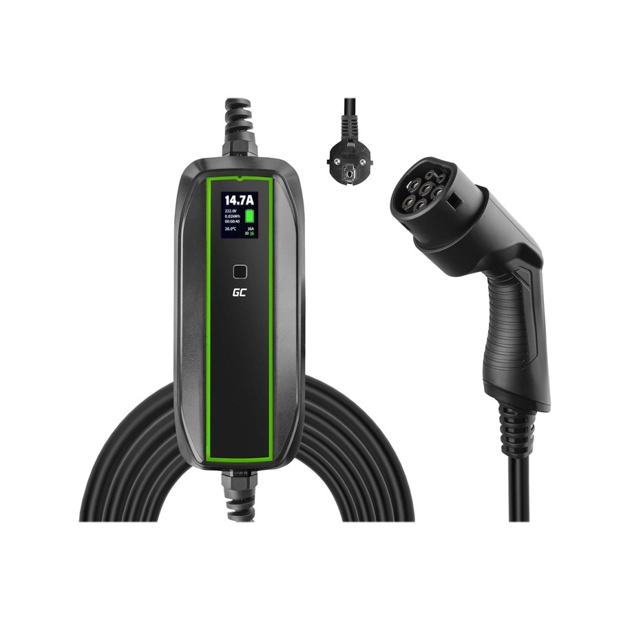 Green Cell EV PowerCable EV charging station - IEC 62196 Type 2 - 3.6 kW