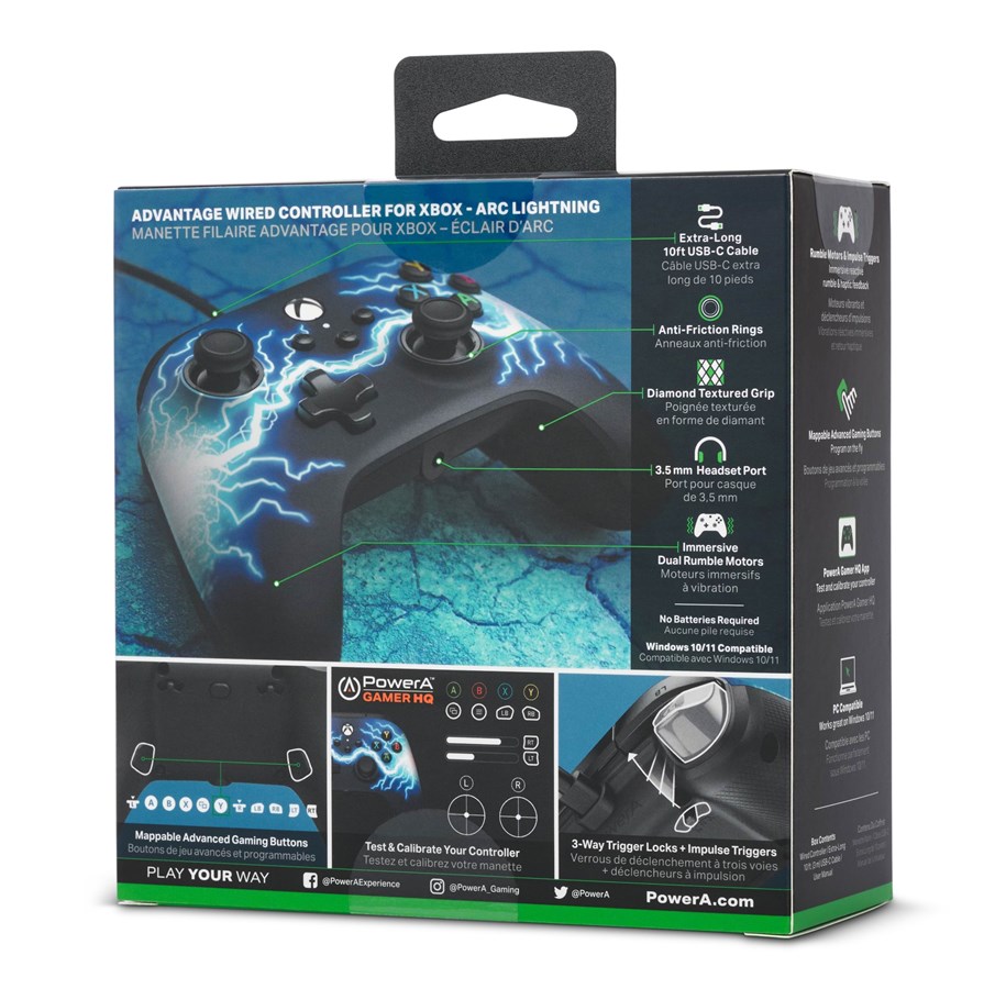 PowerA Advantage kablet controller til Xbox Series X|S - Arc Lightning ...