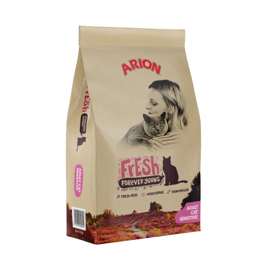 ARION Fresh Adult Cat Sensitive Dry Cat Food 12kg | På lager | Billig