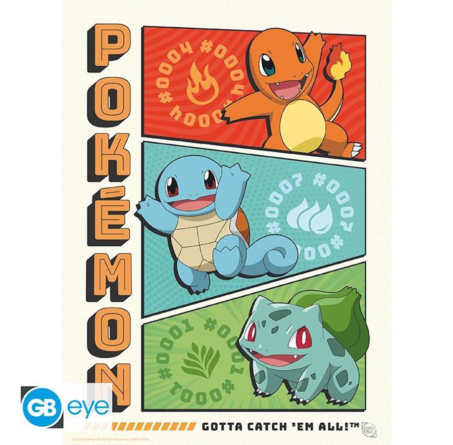 ABYstyle - POKEMON Portfolio 9 Posters Starters (21x29.7cm) - Plakat
