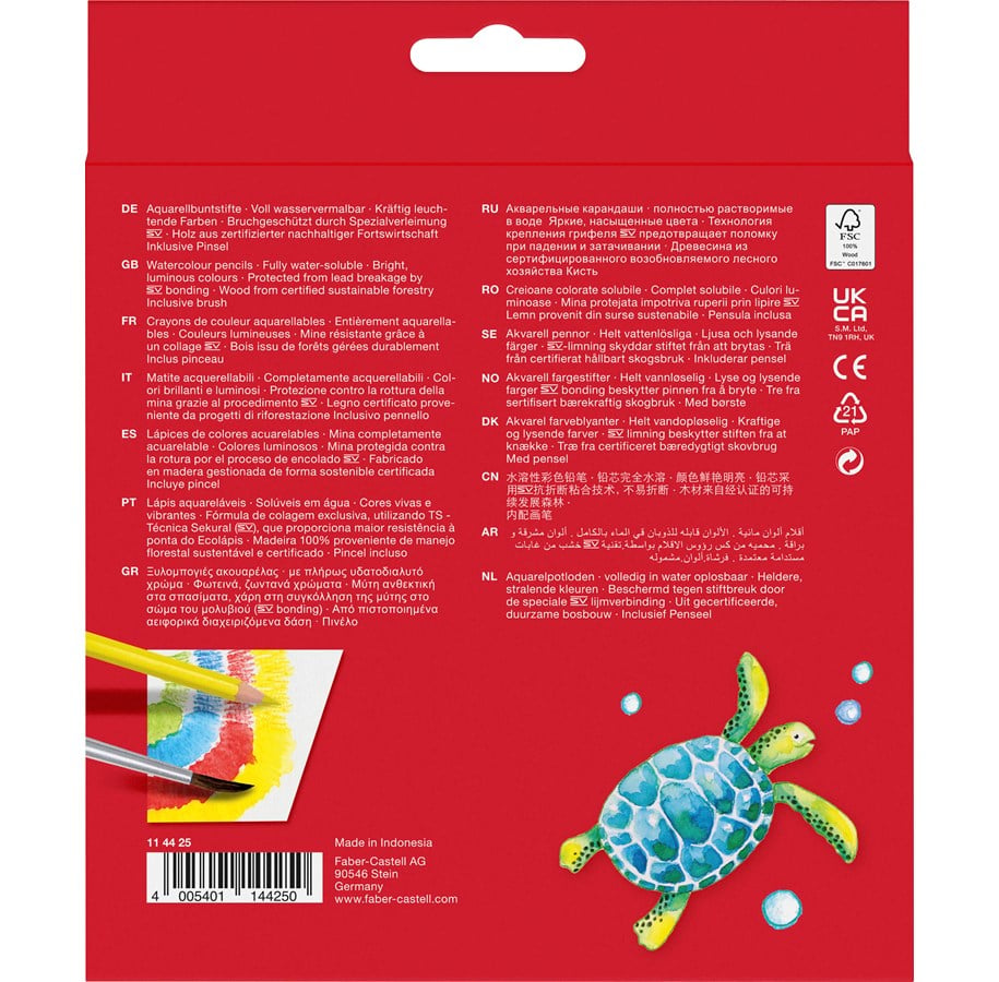 Faber-Castell Farveblyant akvarel 24 ass + 1 pensel | Billig