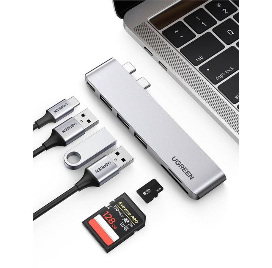 UGREEN Macbook Pro Adapter 6 IN 2 Hub Adapter | På lager | Billig
