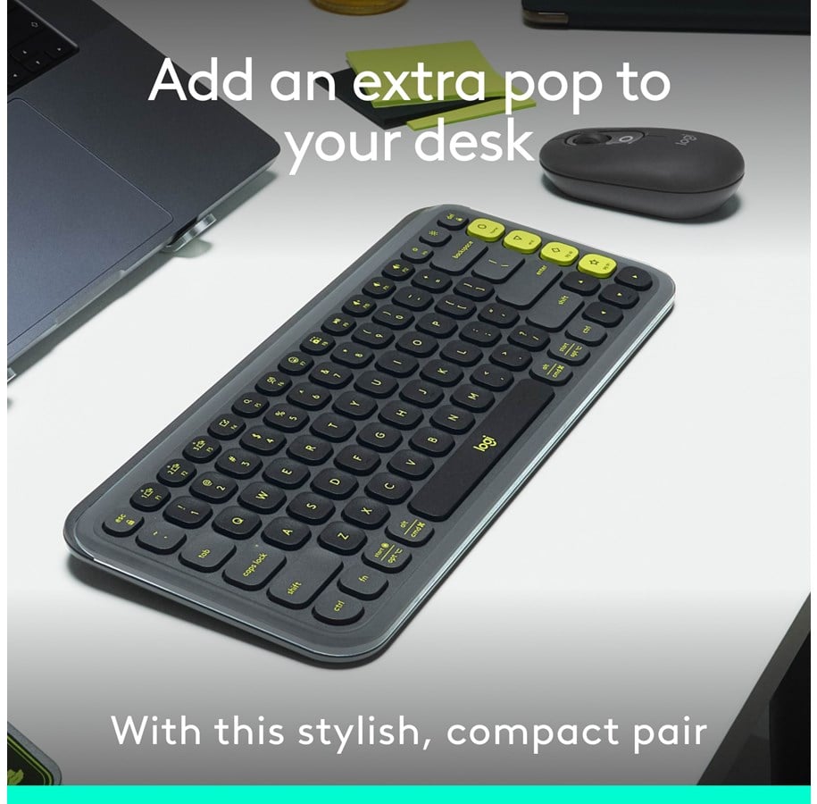Logitech POP Icon Combo - Graphite - Tastatur & Mus sæt - Nordisk - Sort