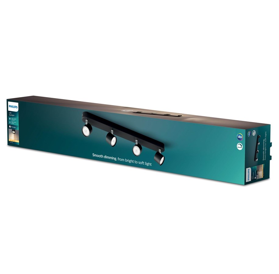 Philips STAR bar/tube black 4x4.5W SELV Dim | Billig