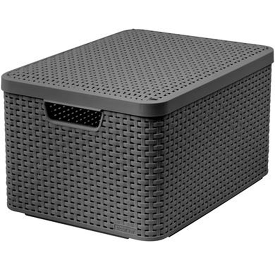 Curver Large Style Box with Lid Dark - Grey | Billig