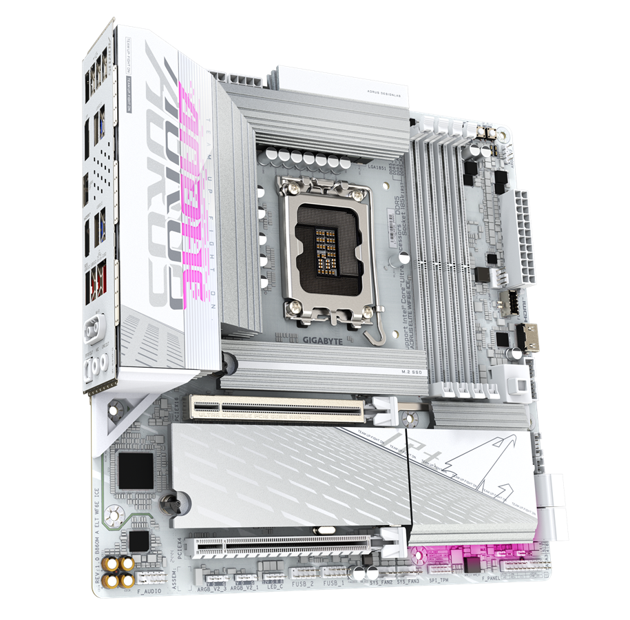 GIGABYTE B860M AORUS ELITE WIFI6E ICE Bundkort - Intel B860 - Intel ...