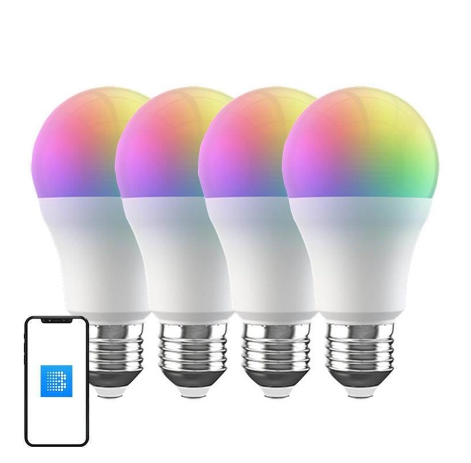BroadLink Smart BLU LED RGB LB4E27 Bulb (4-Pack) | Billig