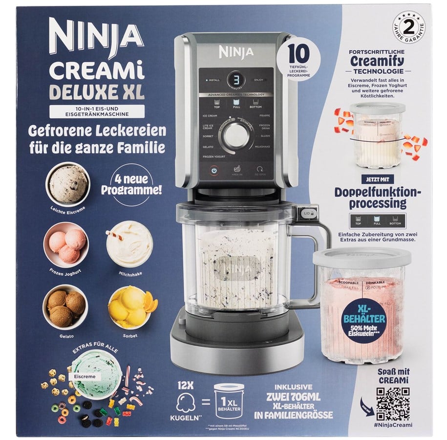 Ninja Ismaskine Creami Deluxe NC502EU - Black / Silver | På lager