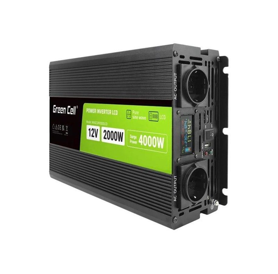Green Cell - DC to AC power inverter - 2000 Watt Strømforsyning - 2000 ...