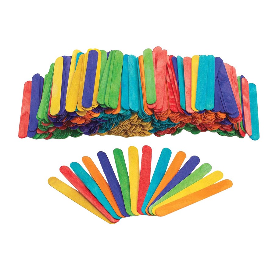 Colorations - Colored Wooden Popsicle Sticks 500 pcs | Billig