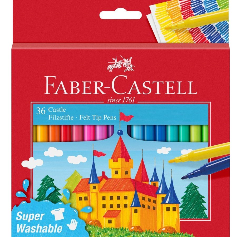 Faber-Castell CASTLE - fibre-tip pen - assorted colours (pack of 36)