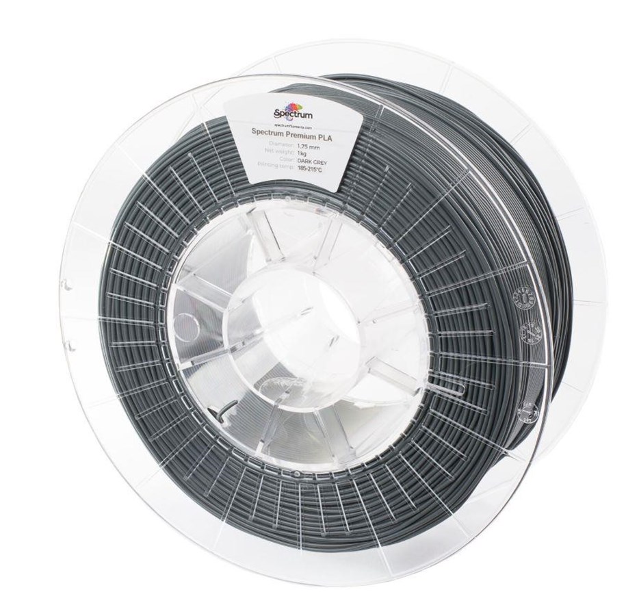 Spectrum 3D Filament / PLA Premium / ⌀ 1.75 mm / Dark Grey / Grey / 1 kg