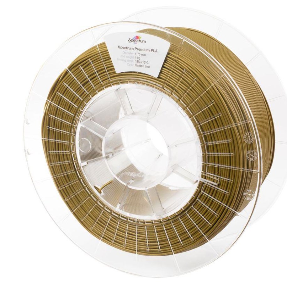 Spectrum 3D Filament / PLA Premium / ⌀ 1.75 mm / Golden Line / Gold / 1 kg