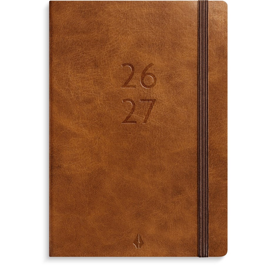 Mayland Studie A6 Forma Deluxe ugekalender tværf. brun kunstskind 2026/2027