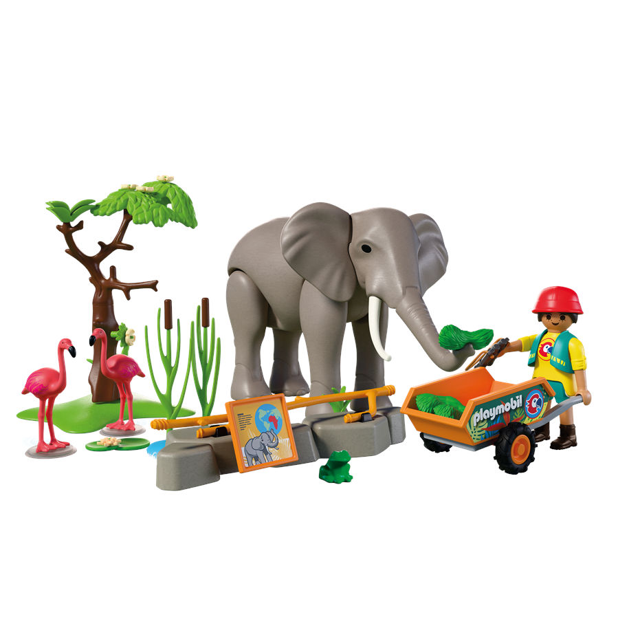Playmobil Dyr & Venner - Elefant med dyrepasser | På lager | Billig