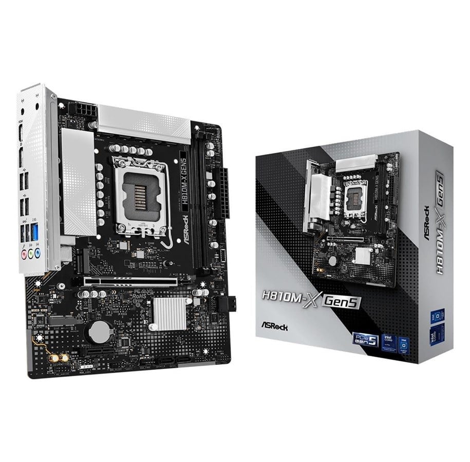 ASRock H810M-X Gen5 Bundkort - Intel H810 - Intel LGA1851 - DDR5 RAM ...