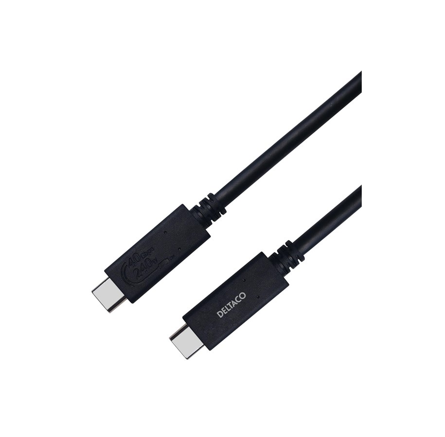 Deltaco - USB-C cable - 24 pin USB-C to 24 pin USB-C - 80 cm | Billig